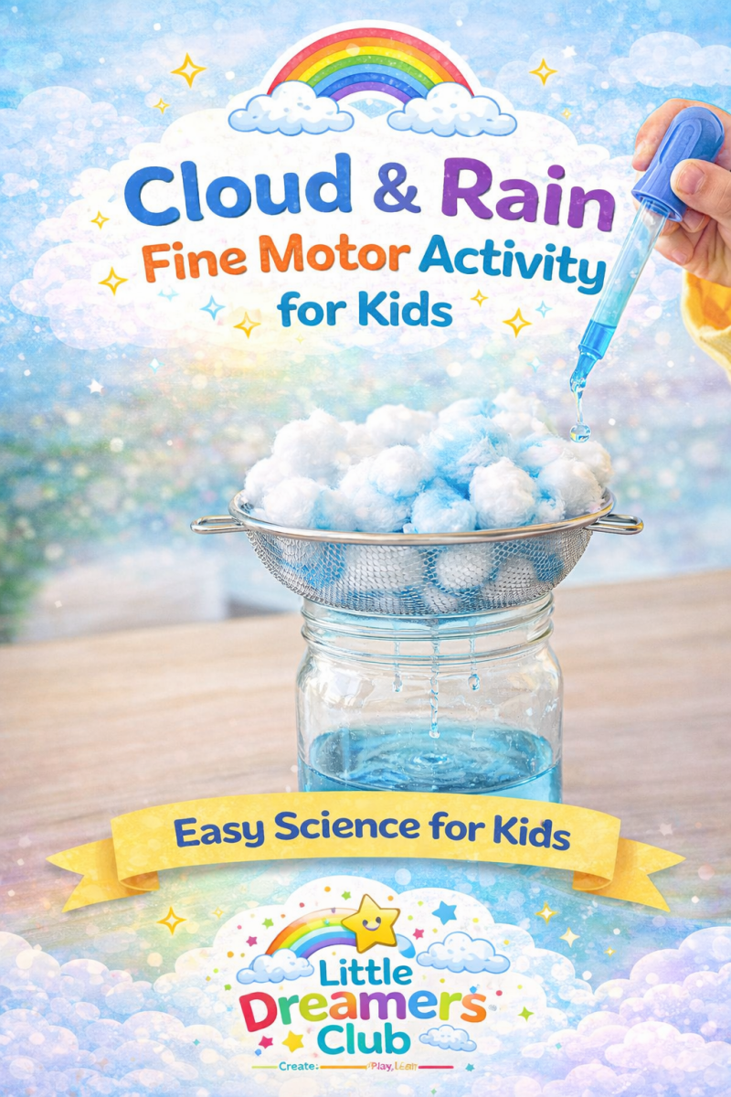 Cloud and Rain Activity for Kids (Easy Fine Motor & Science Play)