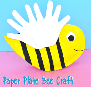 Spring DIY: Paper Plate Handprint Bee Craft